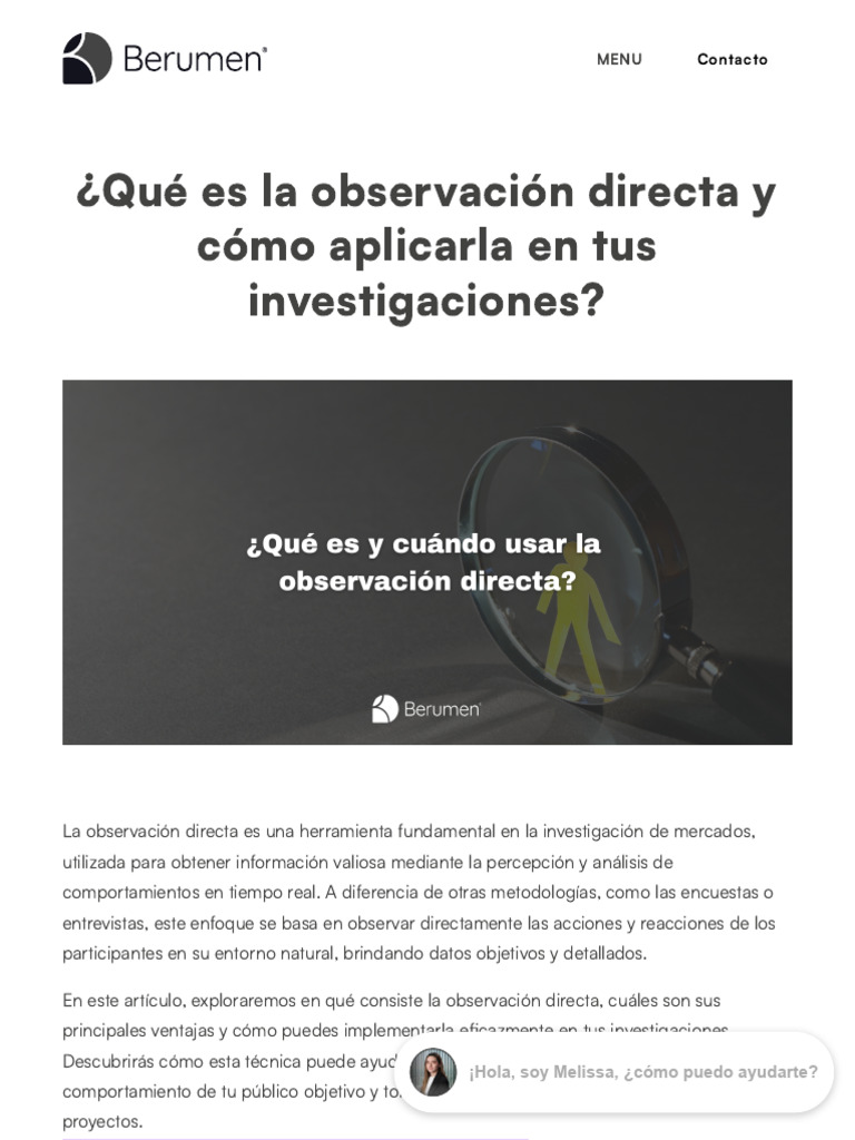 ¿Qué es y cuándo usar la observación directa_ | PDF | Investigación de ...