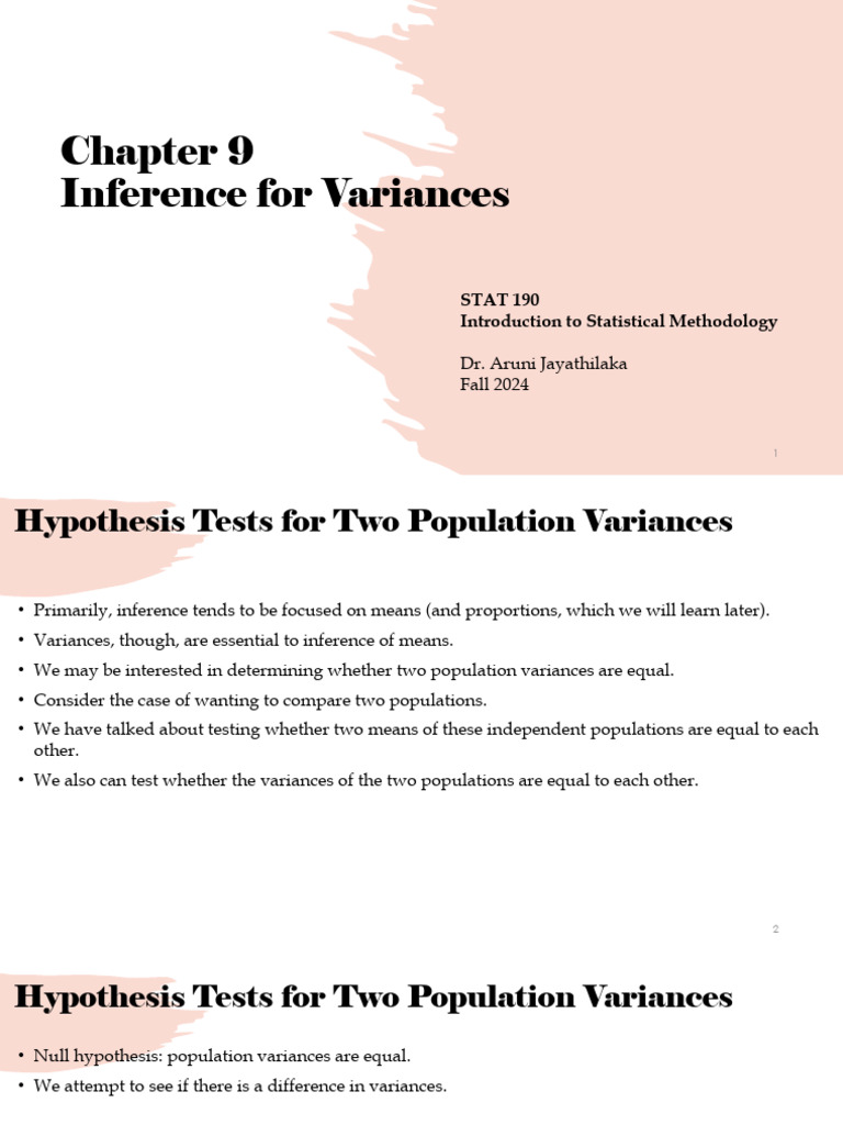 Chapter9 - Inf - Varaince - Student | PDF | P Value | Research Methods