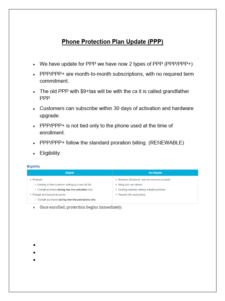 Phone Protection Plan Update | PDF