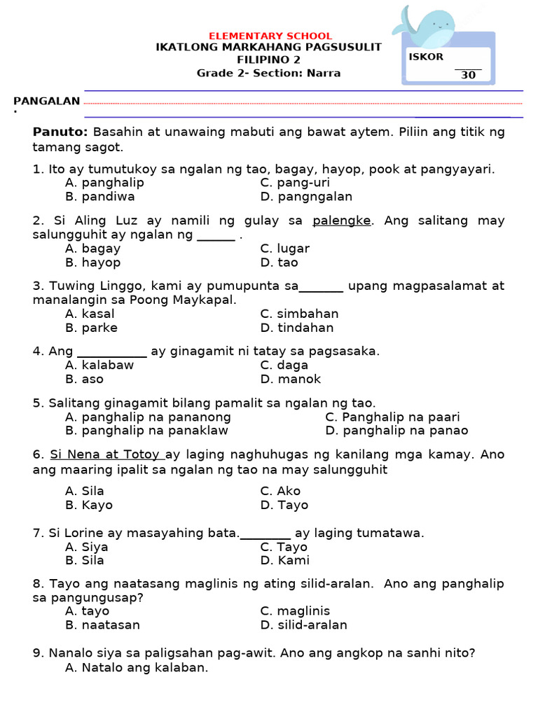 Q3 PT Filipino 2 With Tos and Ak | PDF