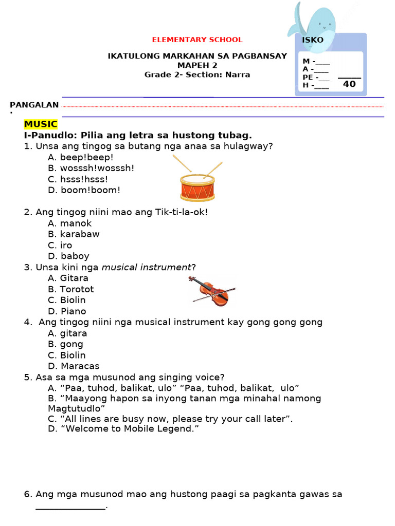 Q3 PT Mapeh 2 With Tos and Ak | PDF