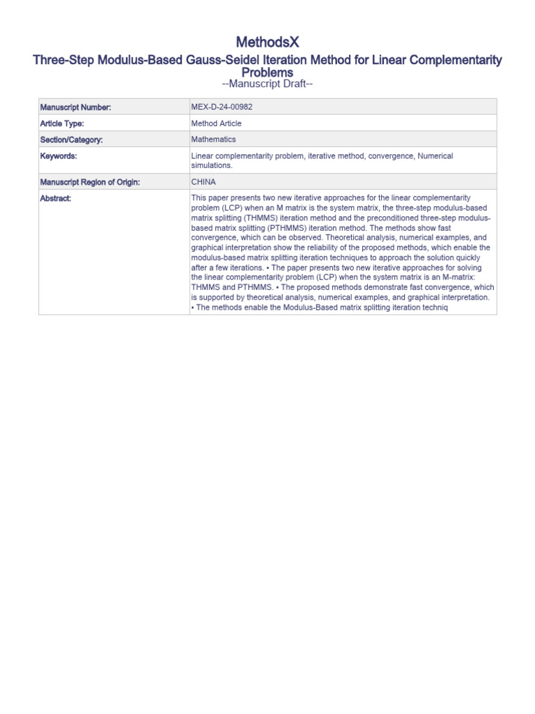 MEX D 24 00982 - Reviewer | PDF | Numerical Analysis | Matrix (Mathematics)