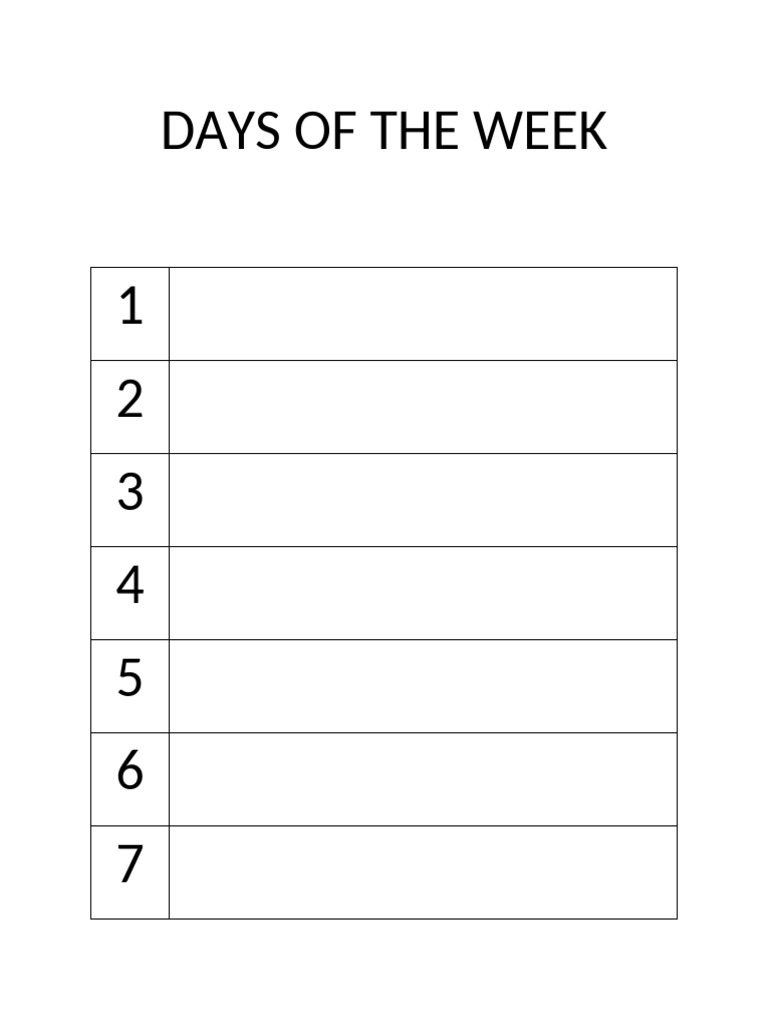 Days of the Week | PDF