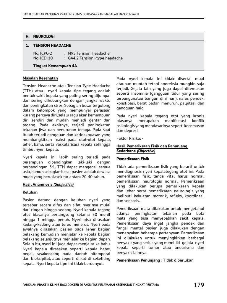 H. Neurologi Panduan Praktik Klinis (PPK)-Dokter Fasilitas layanan kesehatan Primer | PDF