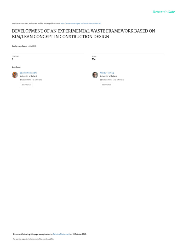BIM and Lean Framework for Waste Reduction | PDF | Building Information ...