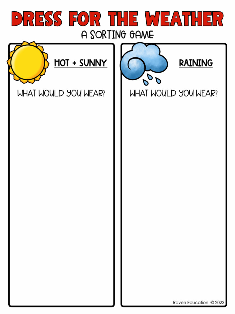 DressForTheWeatherFREEFileFolderSortingActivity 1 | PDF