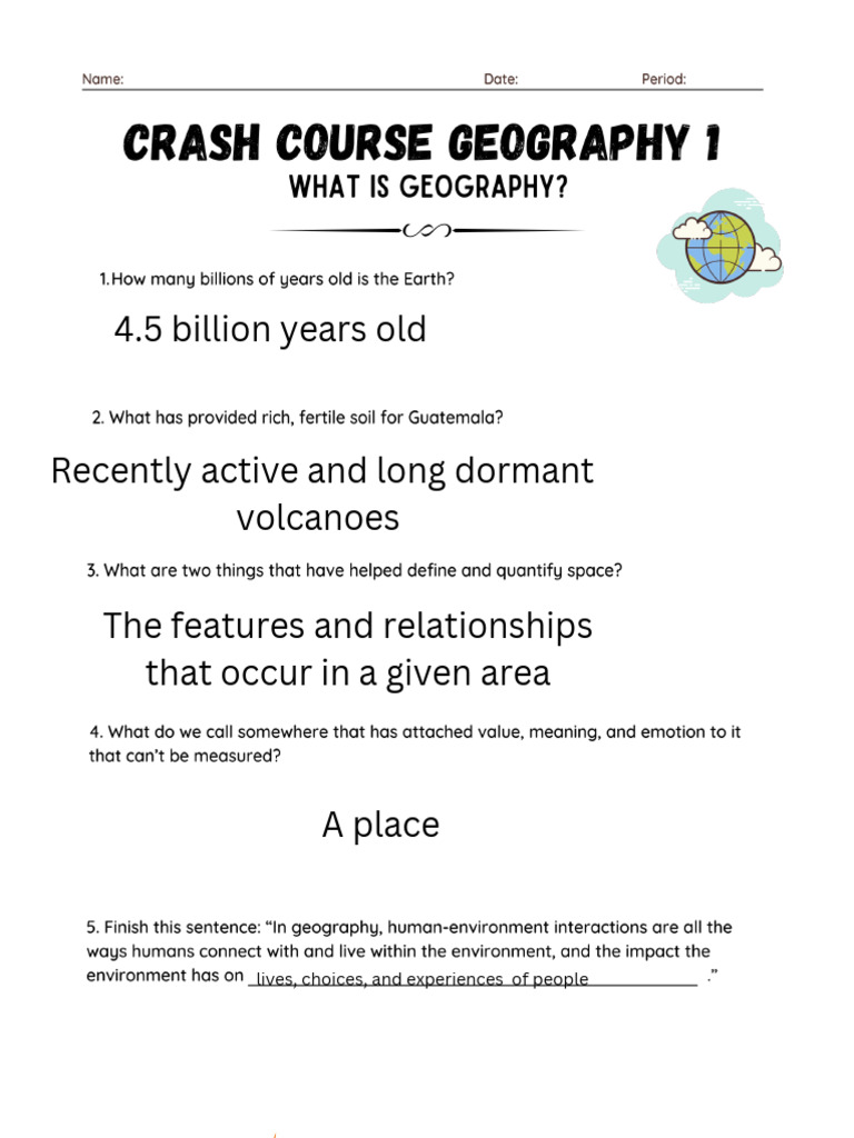 Crash Course #1 What is Geography..PDF (2) | PDF