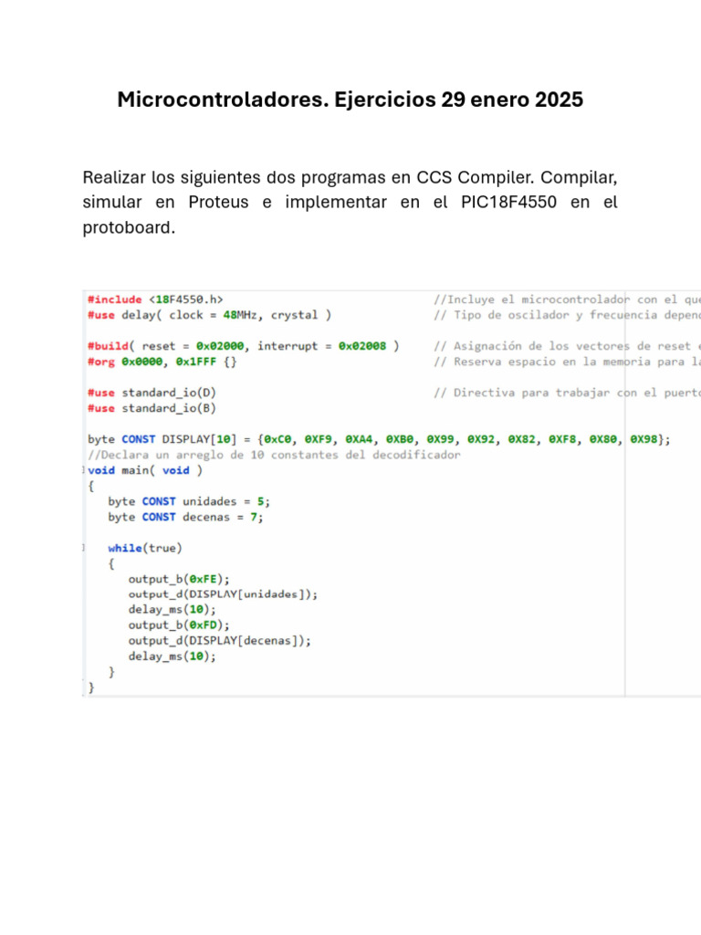 Actividades Microcontroladores | PDF