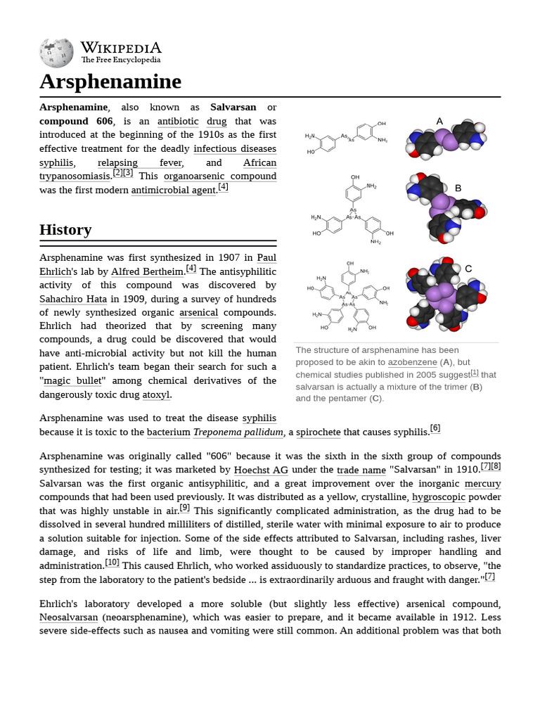 Arsphenamine | PDF | Arsenic