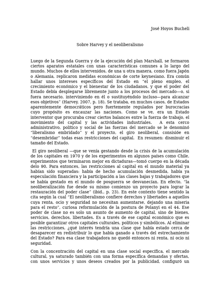 Neoliberalismo y su impacto cultural | PDF | Neoliberalismo | Estado ...