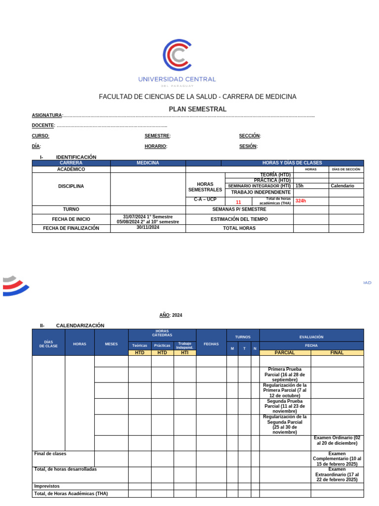 Plan Semestral 2024-2 | PDF