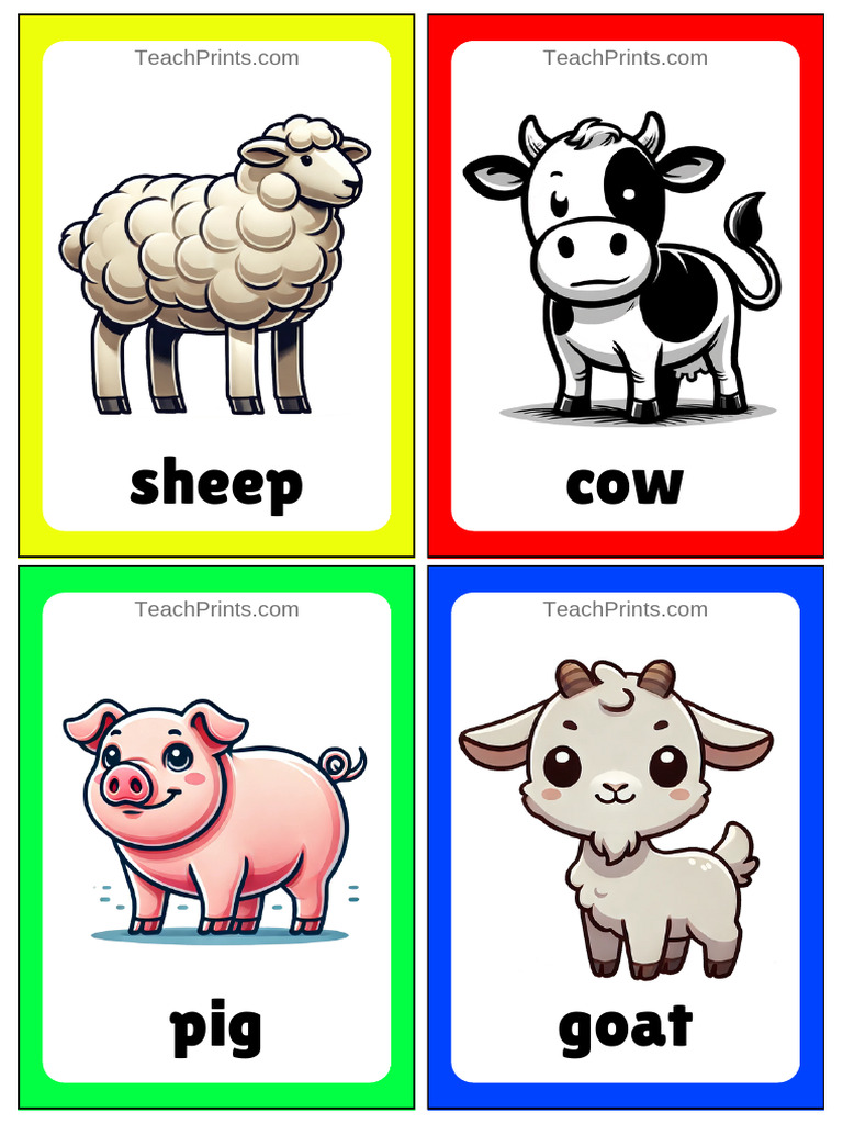 Farm Animals List by TeachPrints | PDF