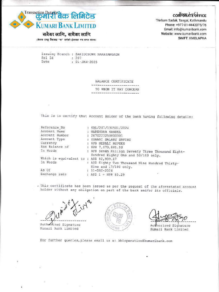 Statement 0001 | PDF