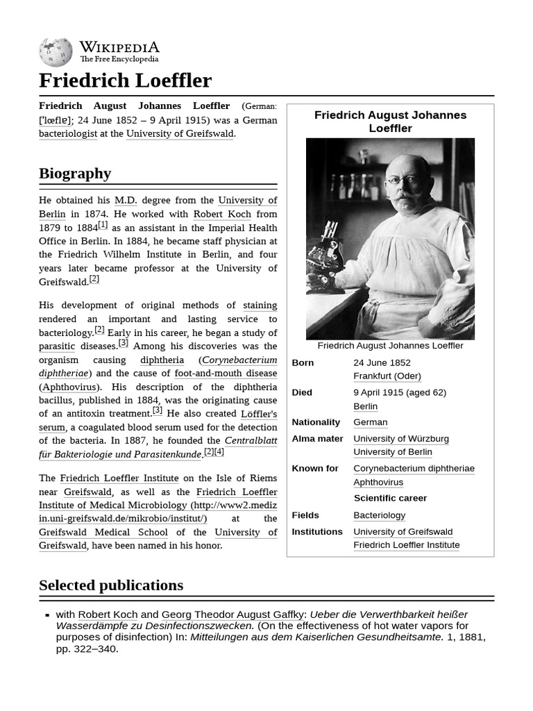 Friedrich_Loeffler | PDF | Microbiology | Microscopy