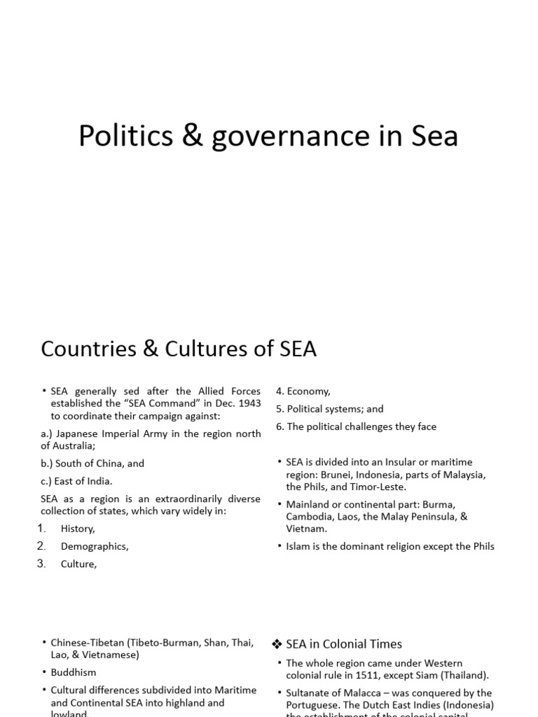Politics and Governance in Southeast Asia | PDF | Political Science ...