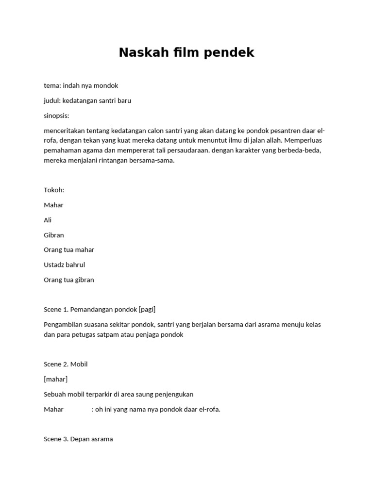 Naskah Film Pendek | PDF