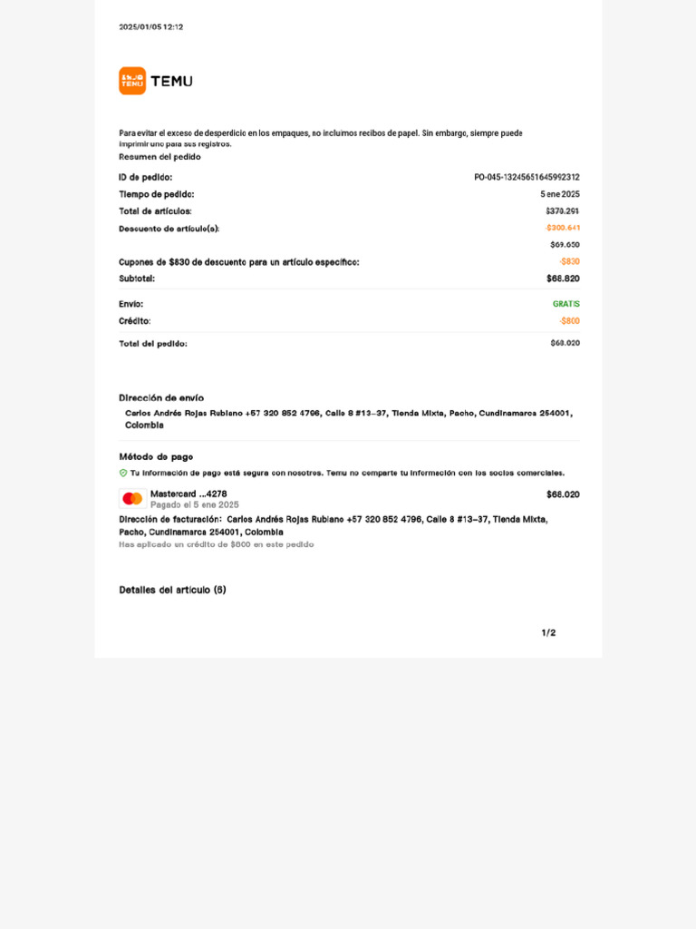 Temu Web Document | PDF