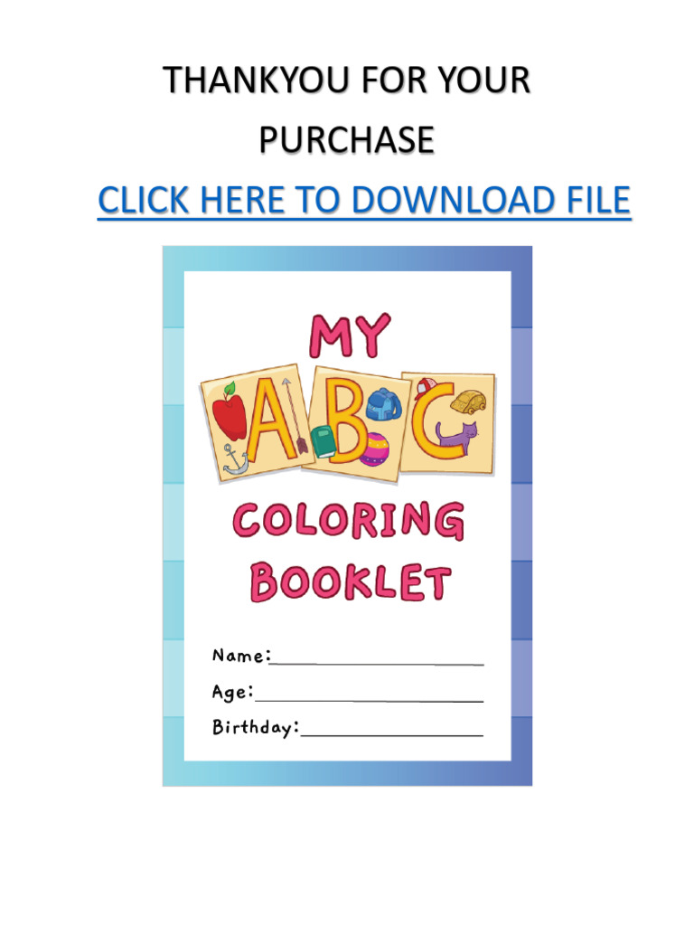 Cute My ABC Coloring Booklet Worksheet | PDF