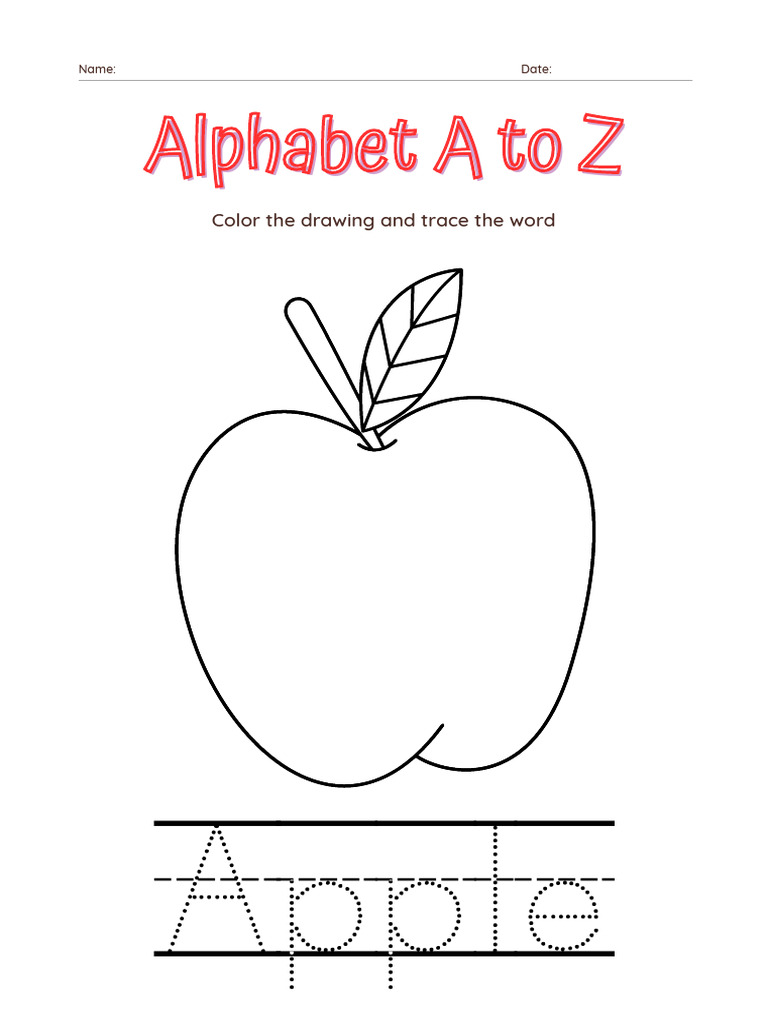 Alphabet A To Z Coloring Worksheet Set | PDF | Edible Plants | Vegan ...