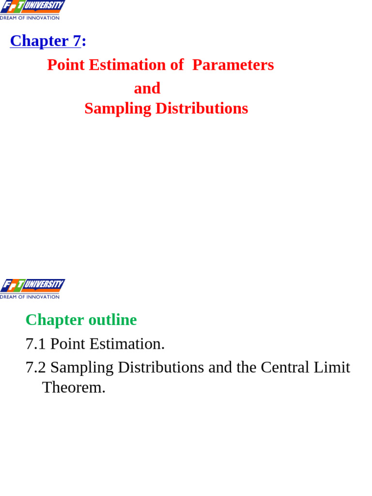 Chapter 7 Point Estimation Of Parameters And Sampling Distributions Pdf Estimation Theory