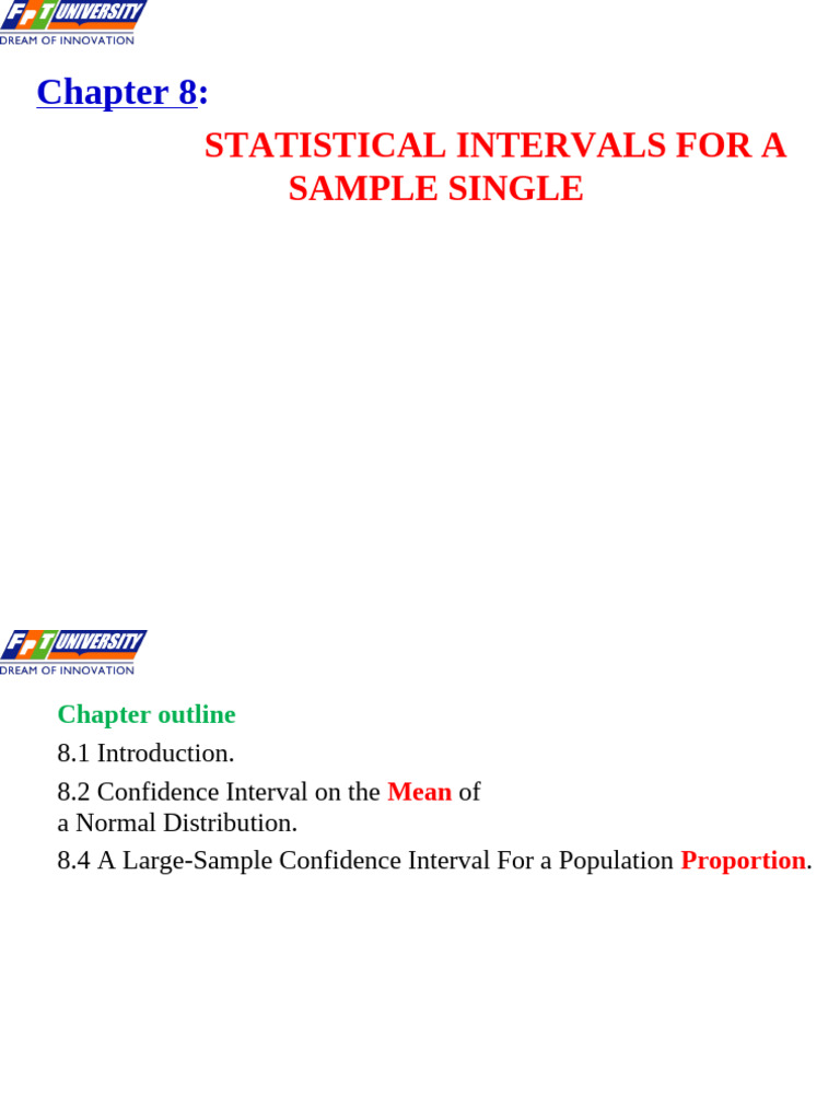 Chapter 8_Statistical Intervals for a sample single | PDF | Normal Distribution | Confidence ...