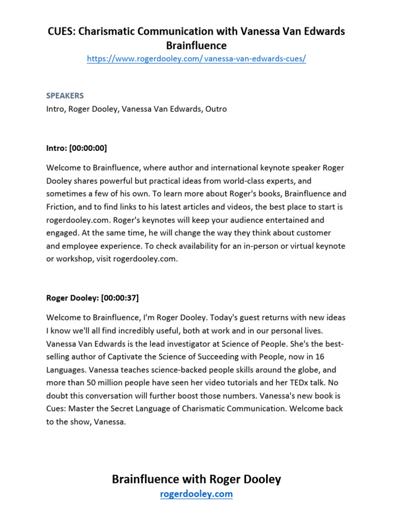 Cues: Master Charismatic Communication | PDF | Nonverbal Communication ...