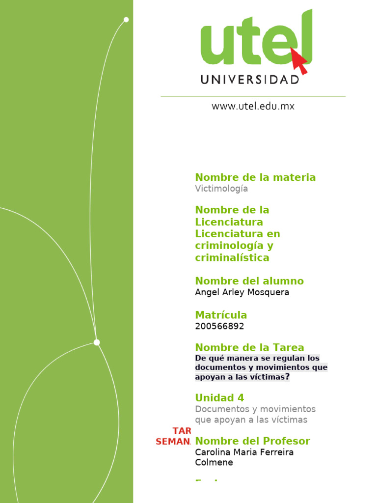 Tarea s6 | PDF | Victimologia | Justicia