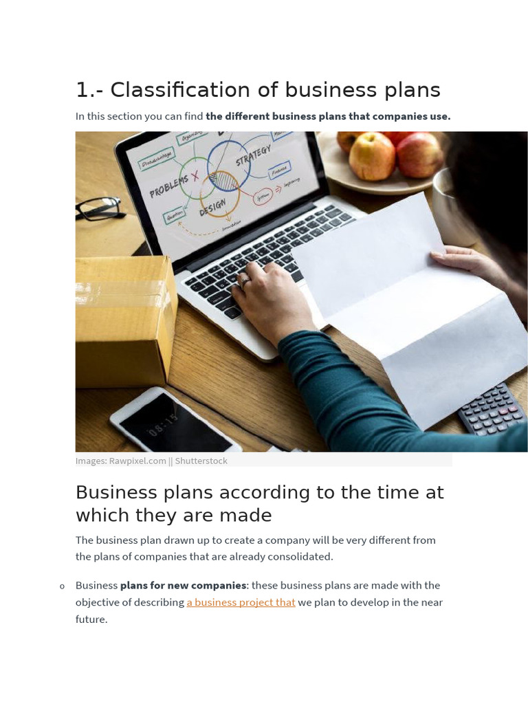 Classification of Business Plans | PDF | Market (Economics) | Strategic ...