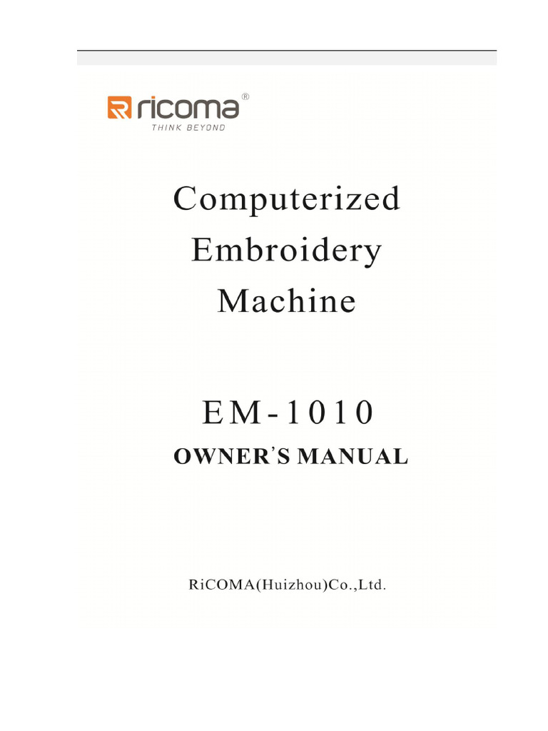User manual em1010 | PDF | Embroidery