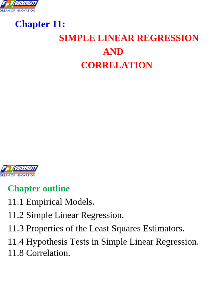 Chapter 11 - Simple Linear Regression and Correlation | PDF | Regression Analysis | Linear ...