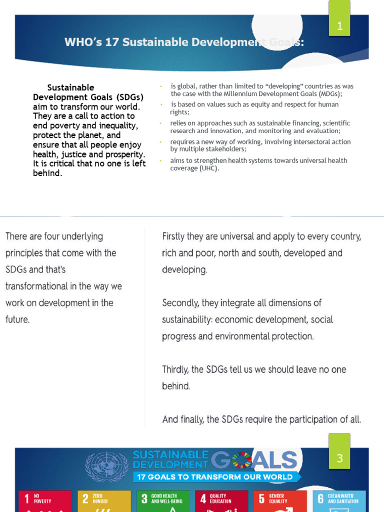WHO Sustainable Development Goals Overview | PDF | Maternal Health ...