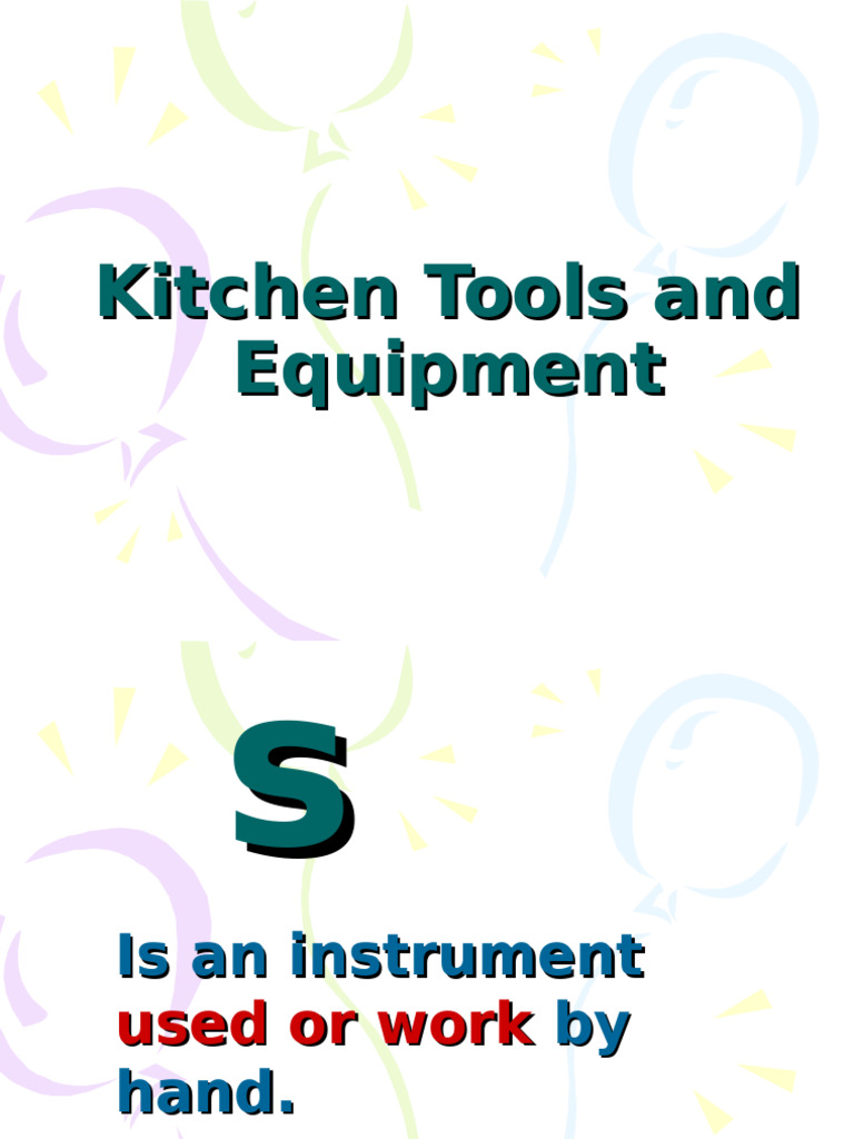 Kitchen Tools and Equipment | PDF | Cookware And Bakeware | Pressure ...