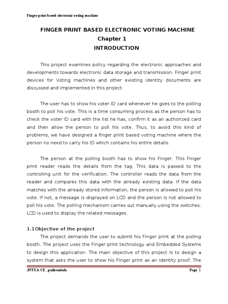 Finger Print Based Electronic Voting Machine | PDF | Microcontroller ...