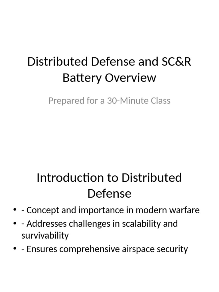 Distributed Defense Presentation | PDF