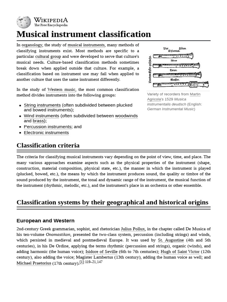 Musical_instrument_classification | PDF | Musical Instruments | Saxophone