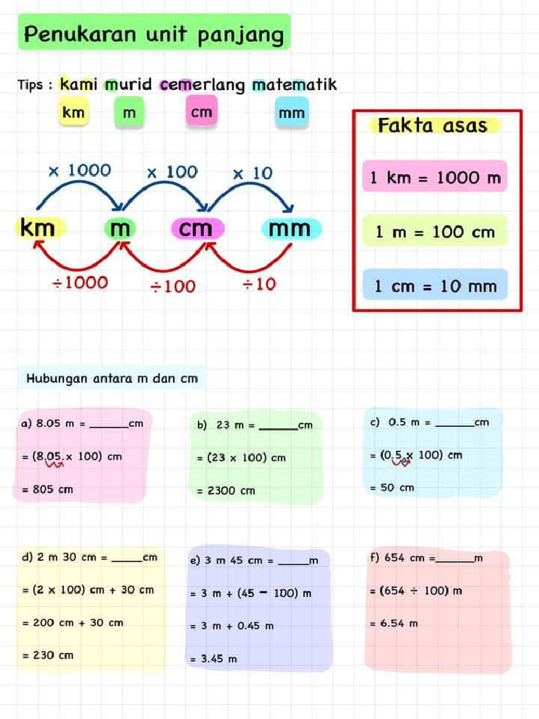 Nota Tukaran Unit Panjang | PDF