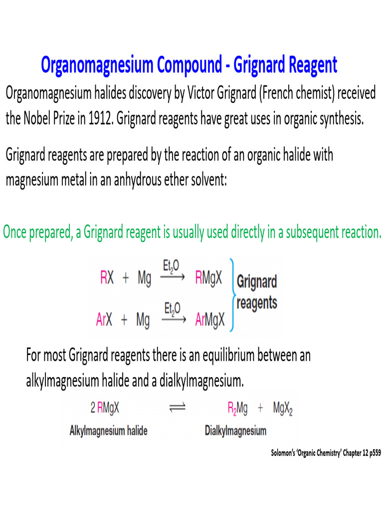 Grignard Reagent Reactions-1 | PDF | Chemical Reactions | Ether