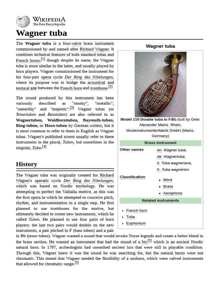 Wagner Tuba | PDF | Brass Instruments | Music Technology