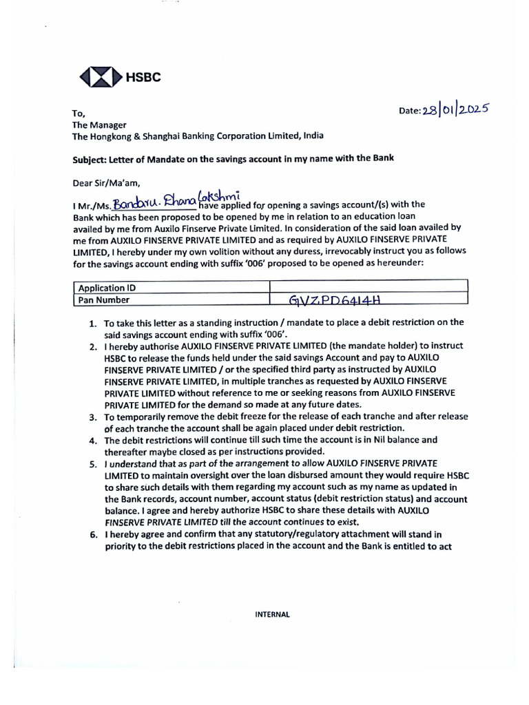 HSBC application | PDF