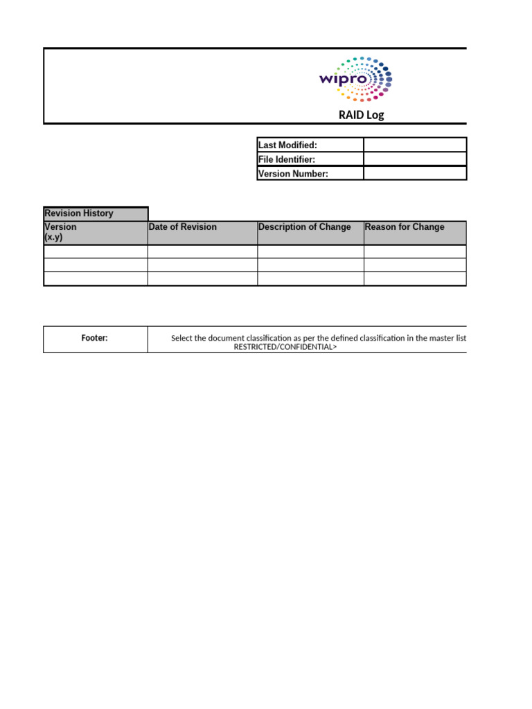 RAID LOG Template | PDF