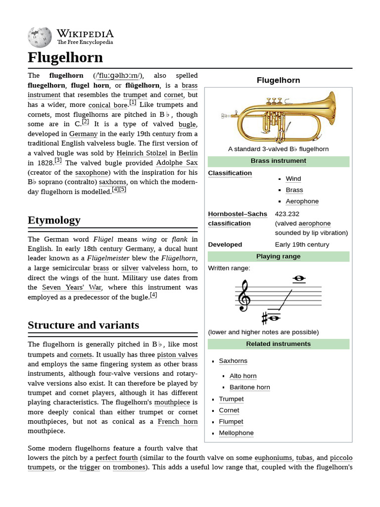 Flugelhorn | PDF | Aerophones | Brass Instruments