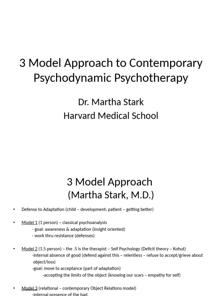 3 Models of Psychodynamic Therapy | PDF