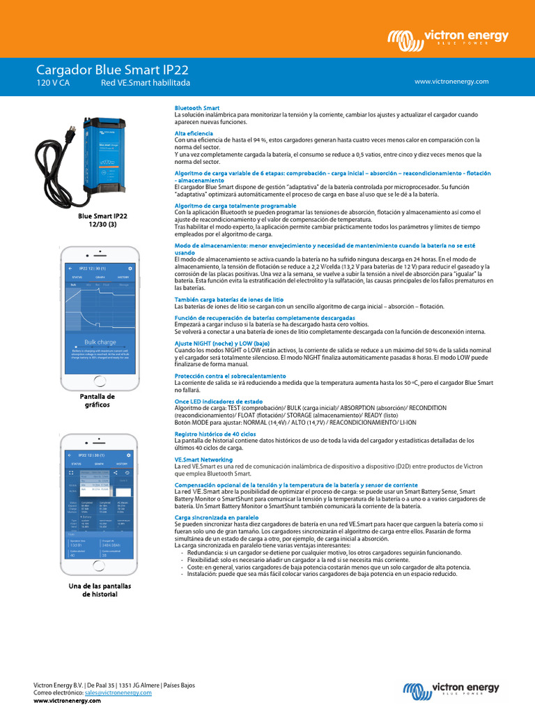 Cargador Blue Smart IP22: Eficiencia y Conectividad | PDF | Cargador de ...