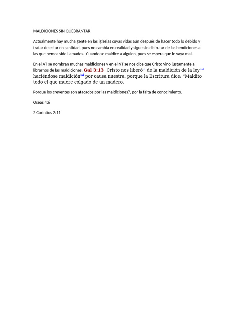 Maldiciones Sin Quebrantar: Liberación | PDF