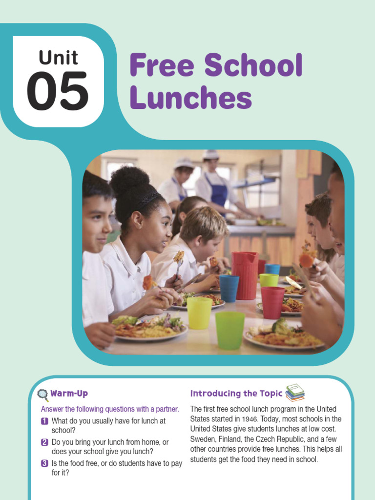 Unit 5 (Debate Pro Junior 1) | PDF | School Meal | Lunch