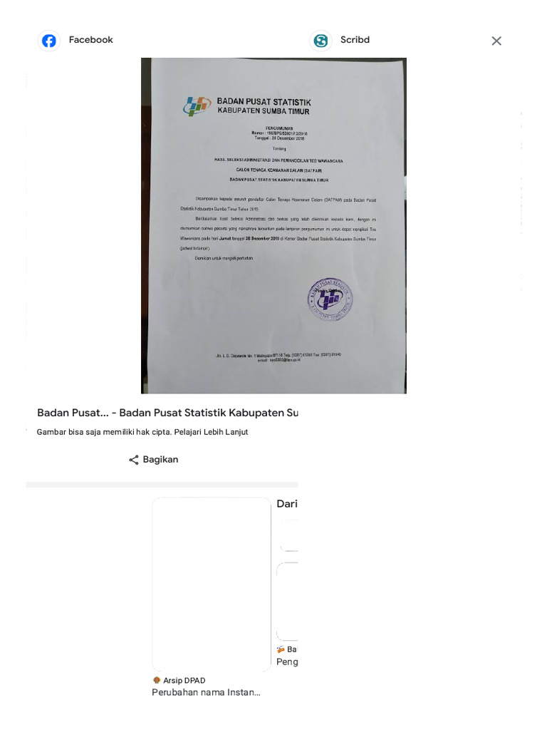 Stempel Bps Surat Keterangan Kerja - Penelusuran Google | PDF