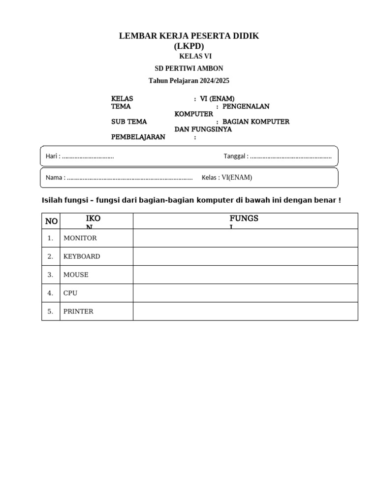 Lkpd Tik Aktivitas 5 Kelas 2 Compress | PDF
