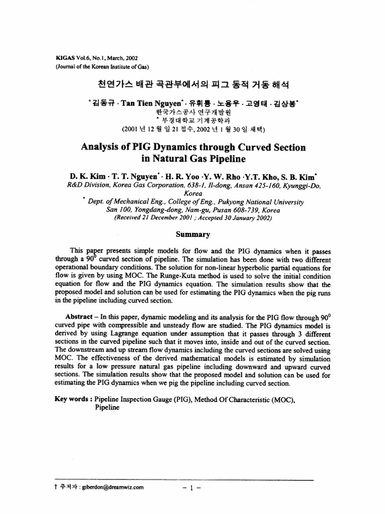 Analysis of PIG Dynamics Through Curved Section in Natural Gas Pipeline ...