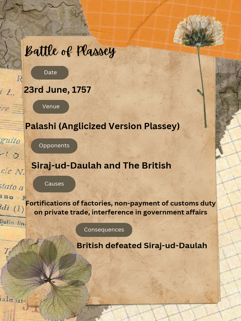 Battle of Plassey & Buxar Details | PDF