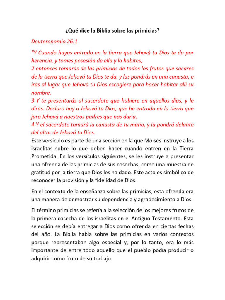 Significado Bíblico de las Primicias | PDF | Cristo (título) | La ...